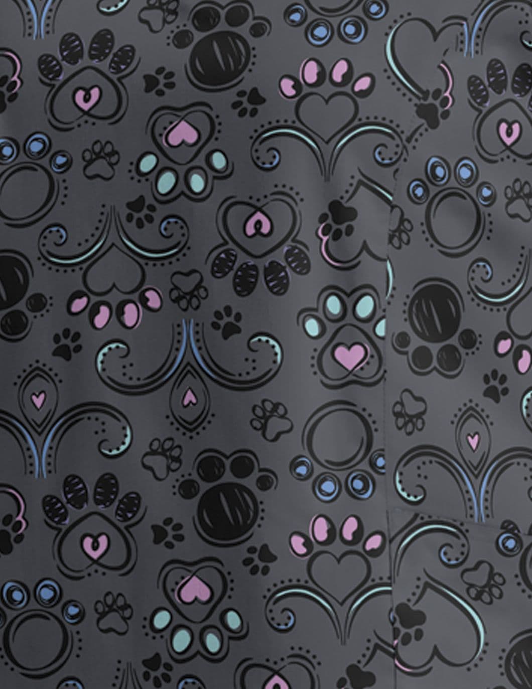 Maevn Print Scrub Top Regal Paws
