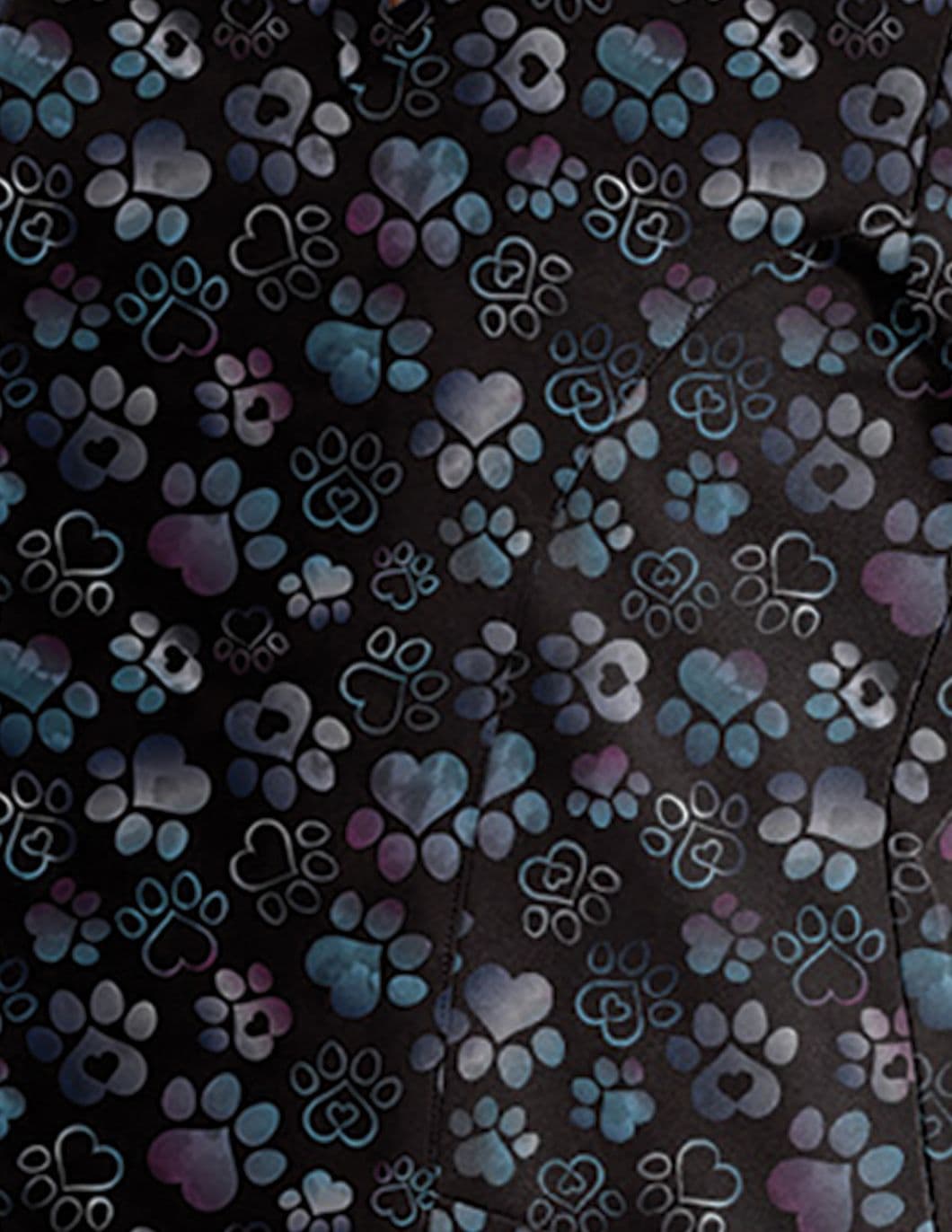 Maevn Print Scrub Top Heart Paws