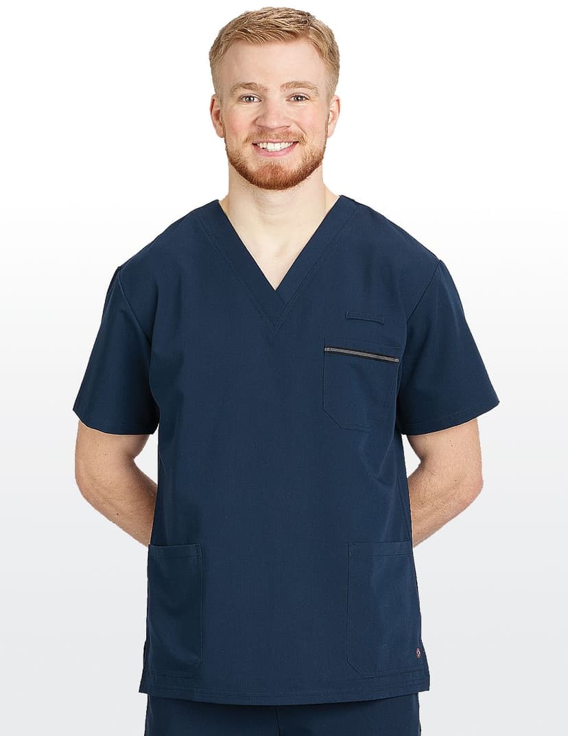 White Cross V-Tess Men's V-Neck Scrub Top