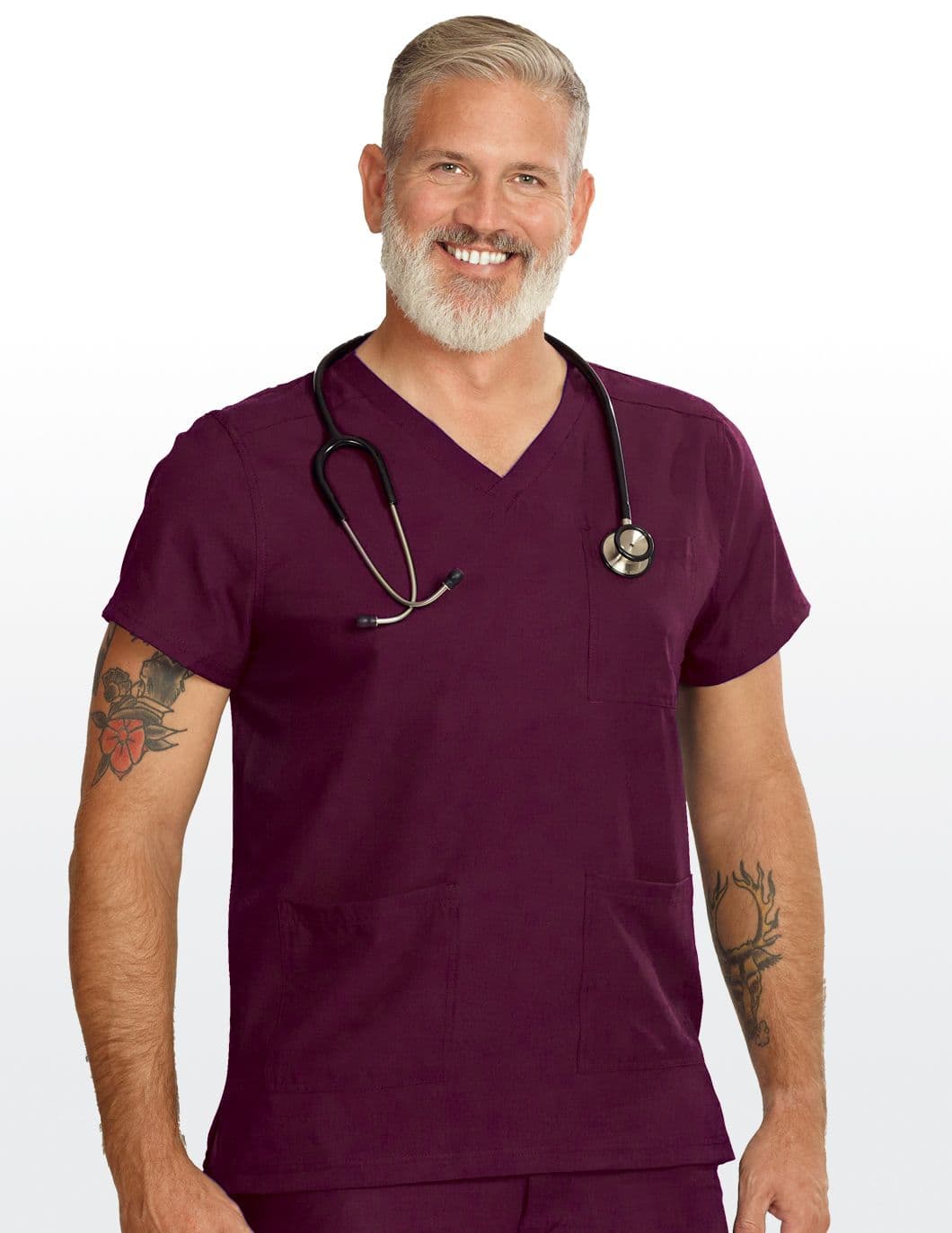 Med Couture Insight Men's Three Pocket Scrub Top