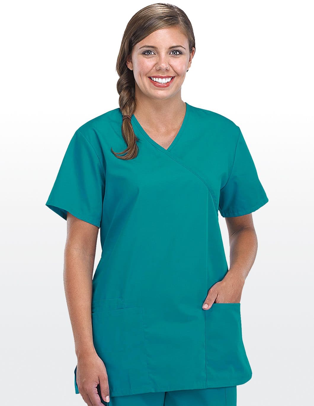 Cherokee Originals Rib Knit Scrub Top