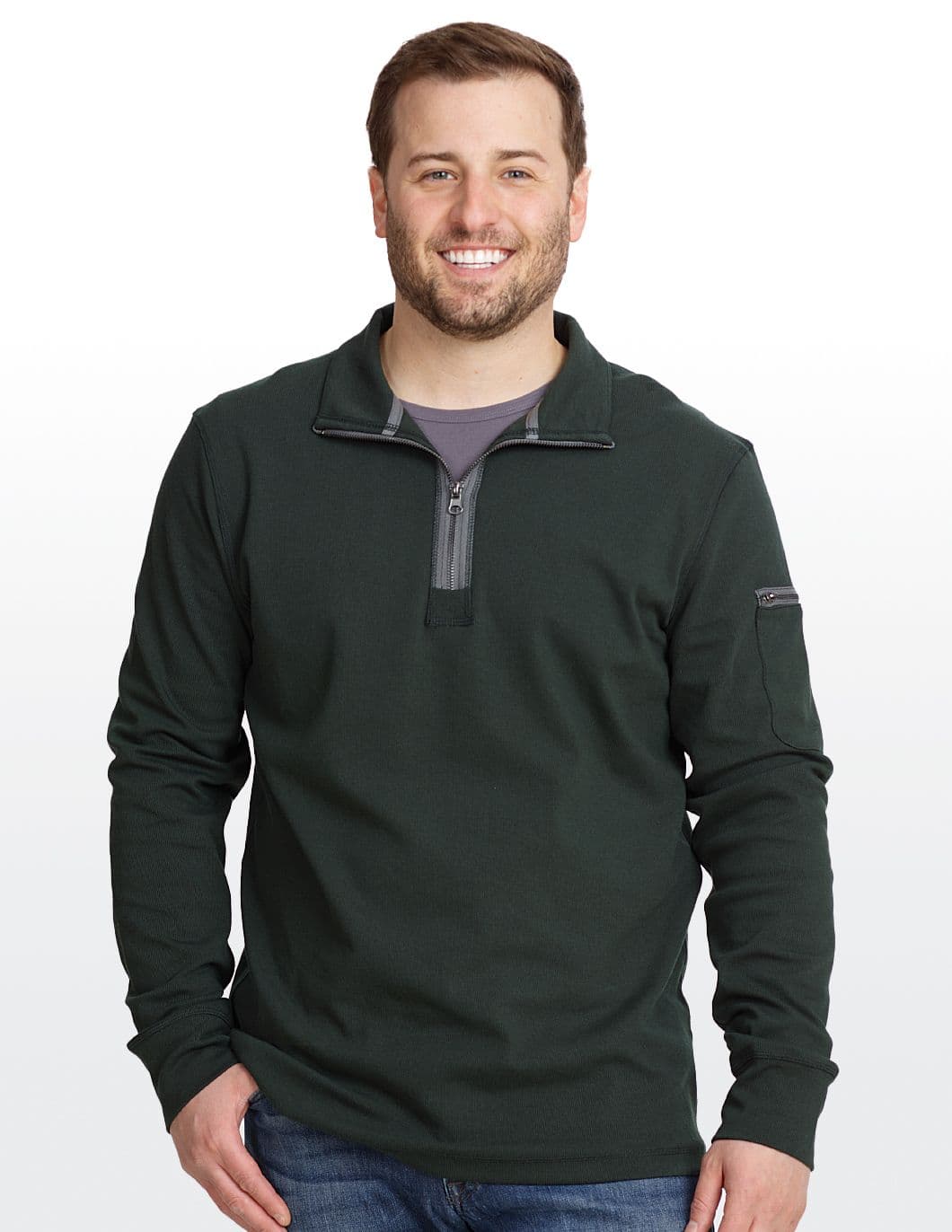 Landway Men's Textured 1/4 Zip Pullover Sweatshirt