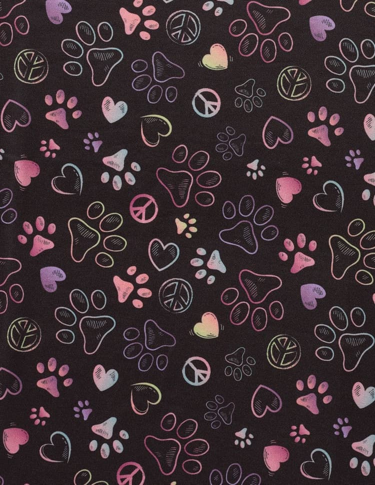 Maevn Print T-Shirt Peace, Love, Paws