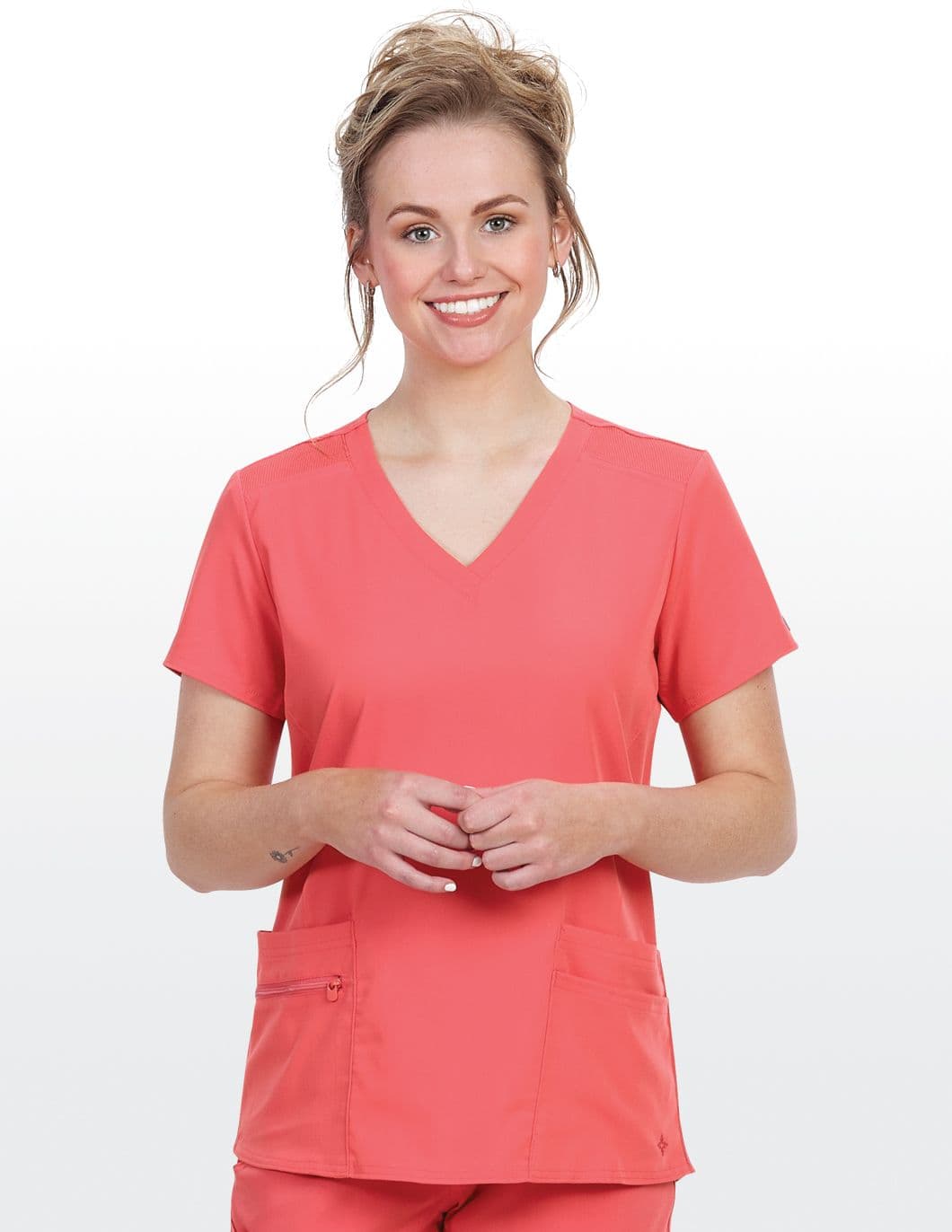 Med Couture Touch Knit Back Scrub Top