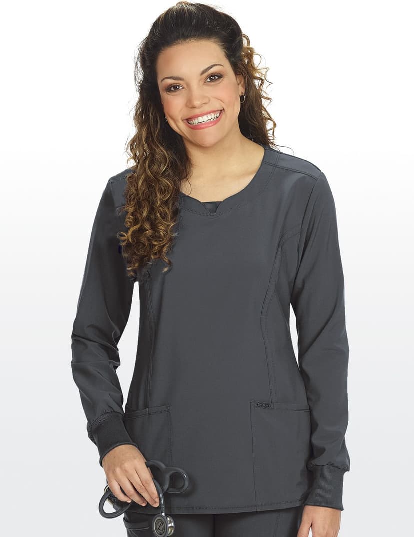 Cherokee Infinity Mock Wrap Scrub Top