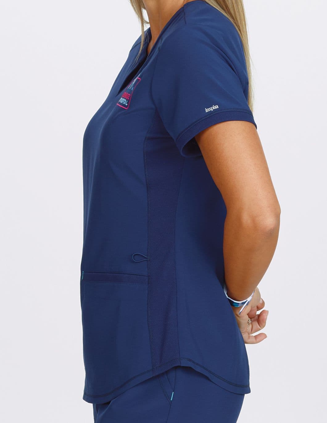 Inspira Henley Scrub Top