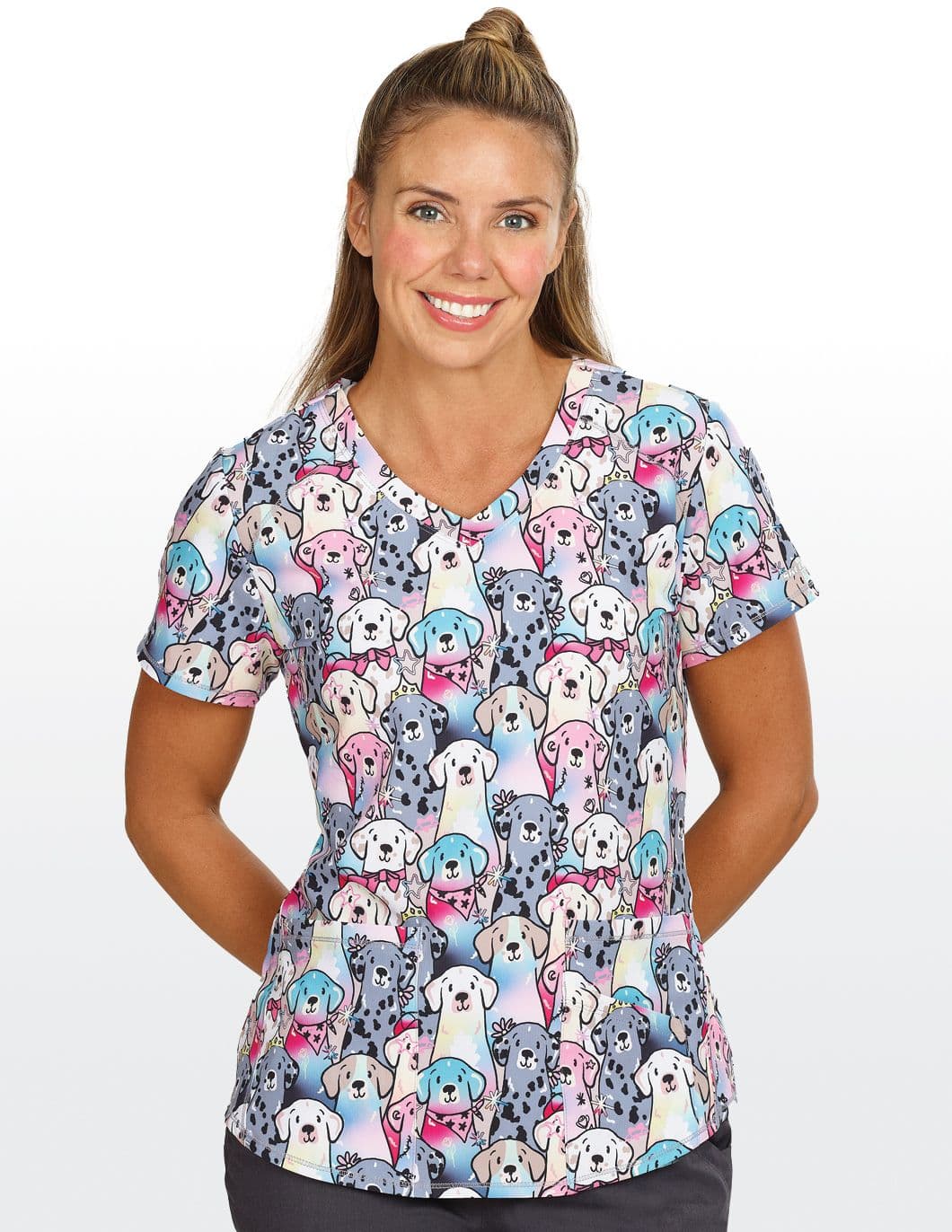 Skechers Print Scrub Top Buddy Colorful